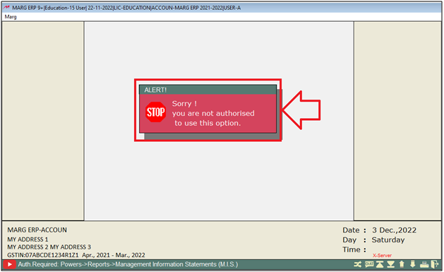 If You Are Not Authorized To Use This Option Alert Appears While Opening Mis Reports And Graph
