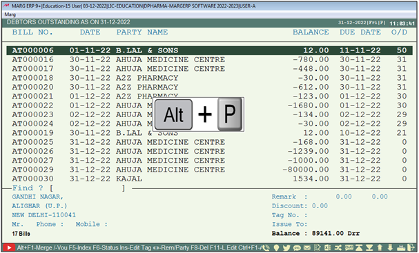 How To View Debtor Outstanding Report On The Bases Of Overdue Days In