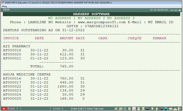 How To View Debtor Outstanding Report On The Bases Of Overdue Days In