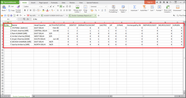 How To Export State Wise Doctor Summary Report In Csv From Sfaxpert