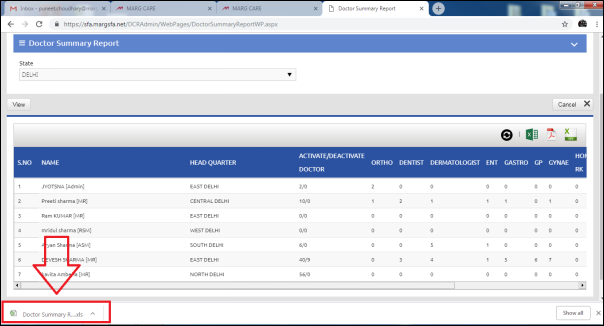 How To Export State Wise Doctor Summary Report In Excel From Sfaxpert