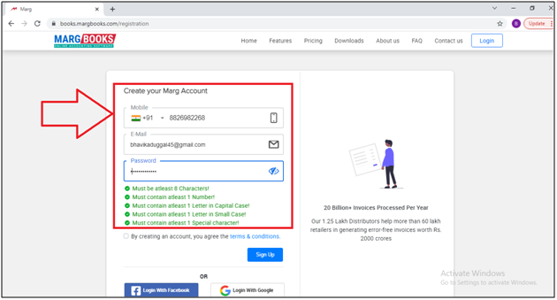 How To Sign Up And Login In Marg Books