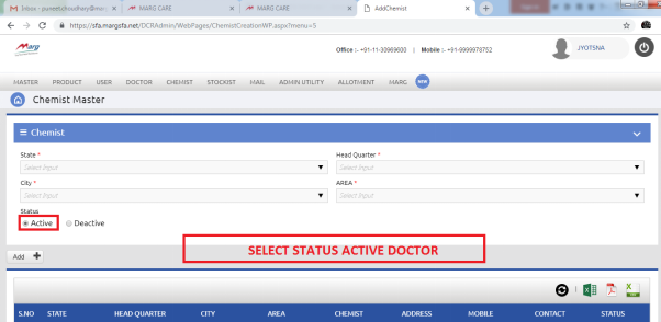 How To Export All Active Chemist Details In Csv From Sfaxpert Software