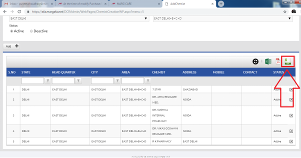 How To Export All Active Chemist Details In Csv From Sfaxpert Software