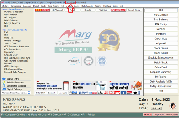 How to create New Financial Year in Marg Software