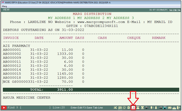 How to view Party wise Collection Report of Outstanding in PDF in Marg ...