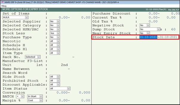 How to view Month wise Expiry Stock Report in Marg Software?