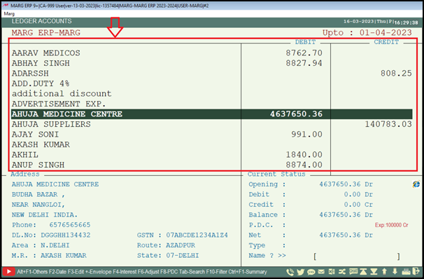 How to Run Carry Balance in Marg Software