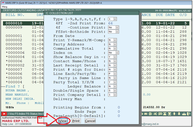 How to view Un-Tag bills Report in Marg Software?