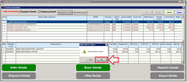 How to Generate Bulk e-Invoice JSON / Excel Offline in Marg Software